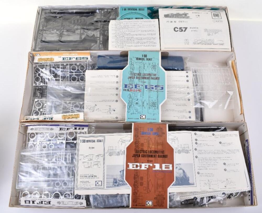 Three 1:50th Scale Japanese Locomotive Plastic Construction Kits