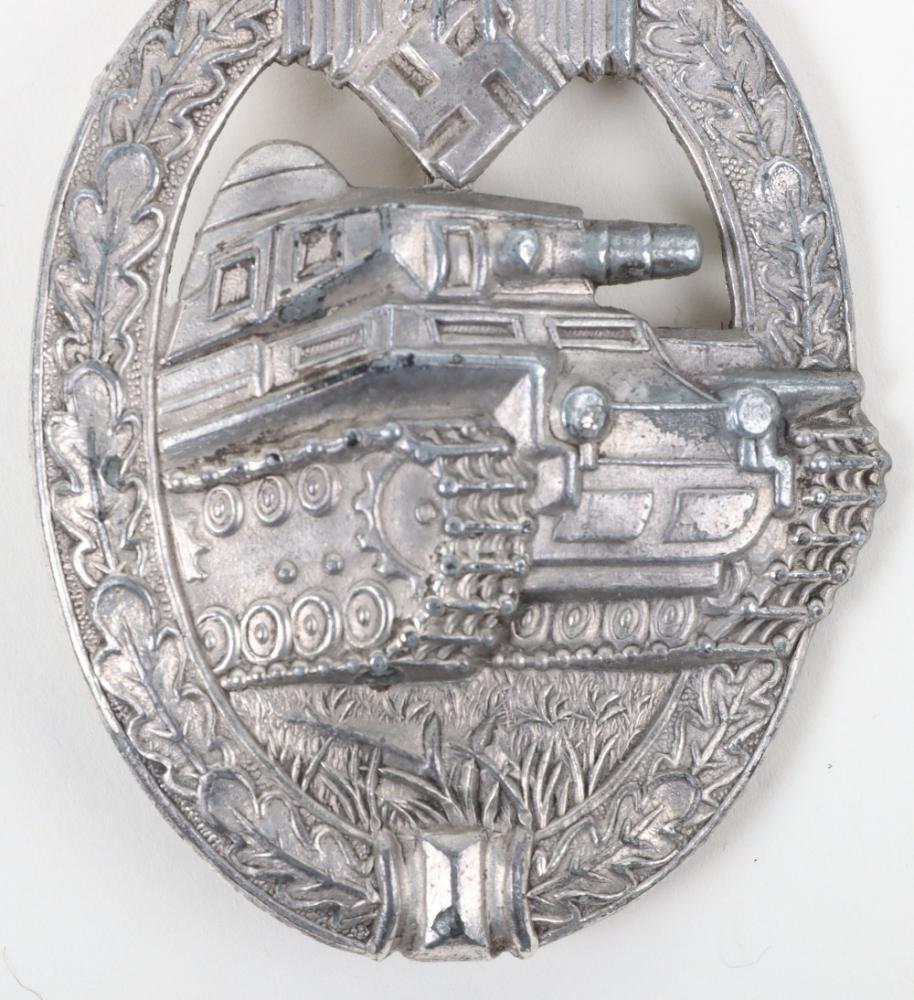 WW2 German Army / Waffen-SS Panzer Assault Badge in Silver by Adolf Scholze