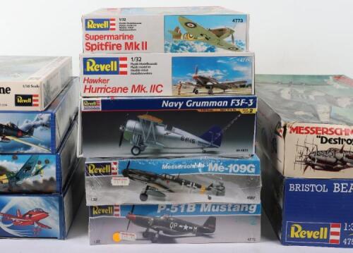 Eleven Revell 1:32 scale model Aircraft kits