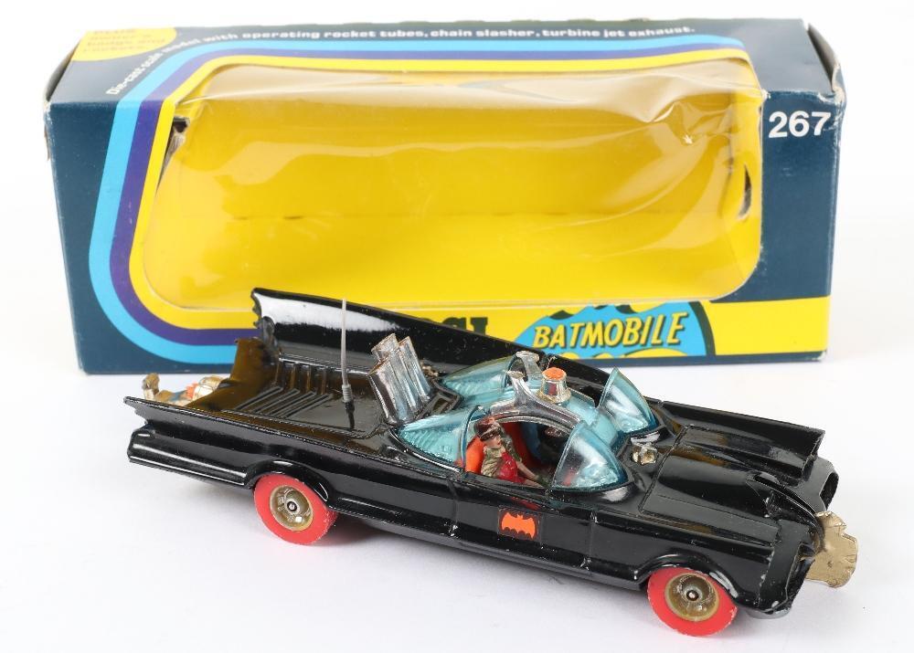 Corgi Toys 267 Rocket Firing Batmobile, red wheels with chrome hubs